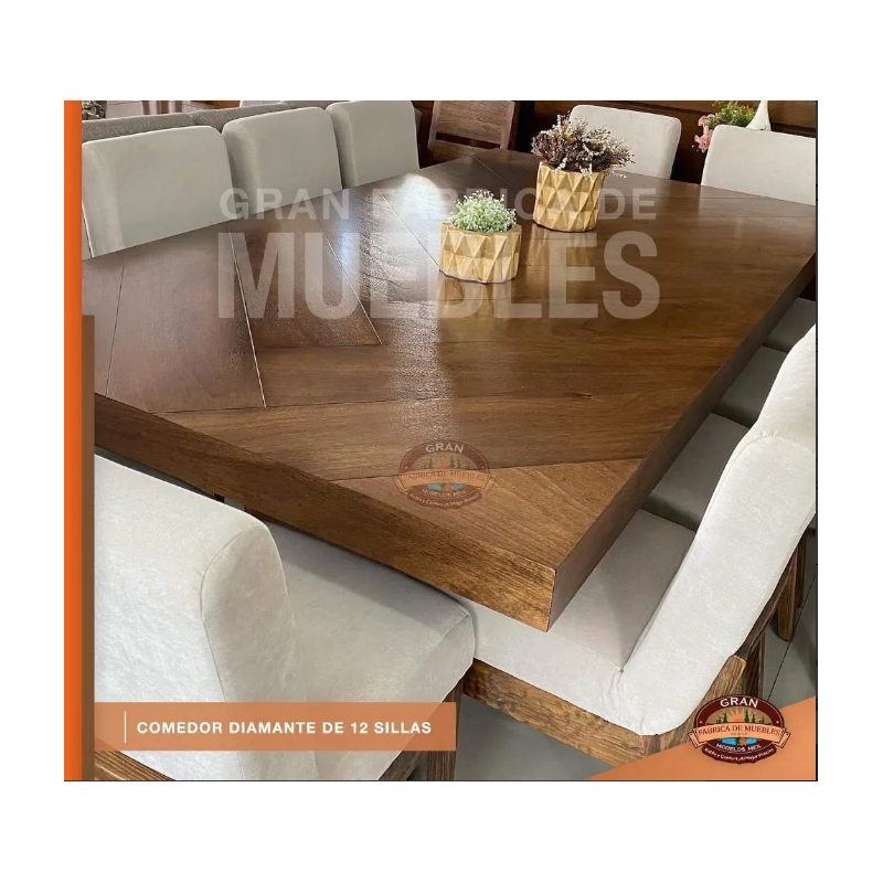 Comedor Rectangular 12 Sillas Diamante
